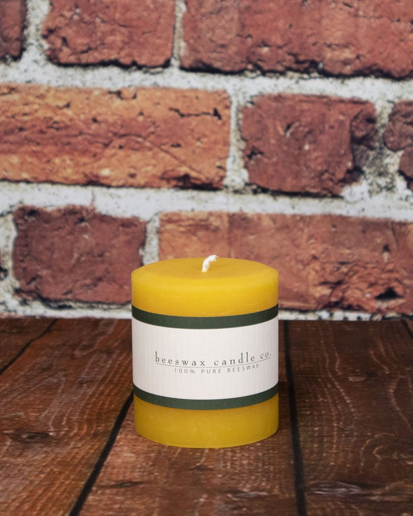 Round Beeswax Pillars, All Natural classic candle