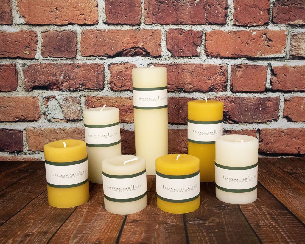 Round Beeswax Pillars, All Natural classic candle