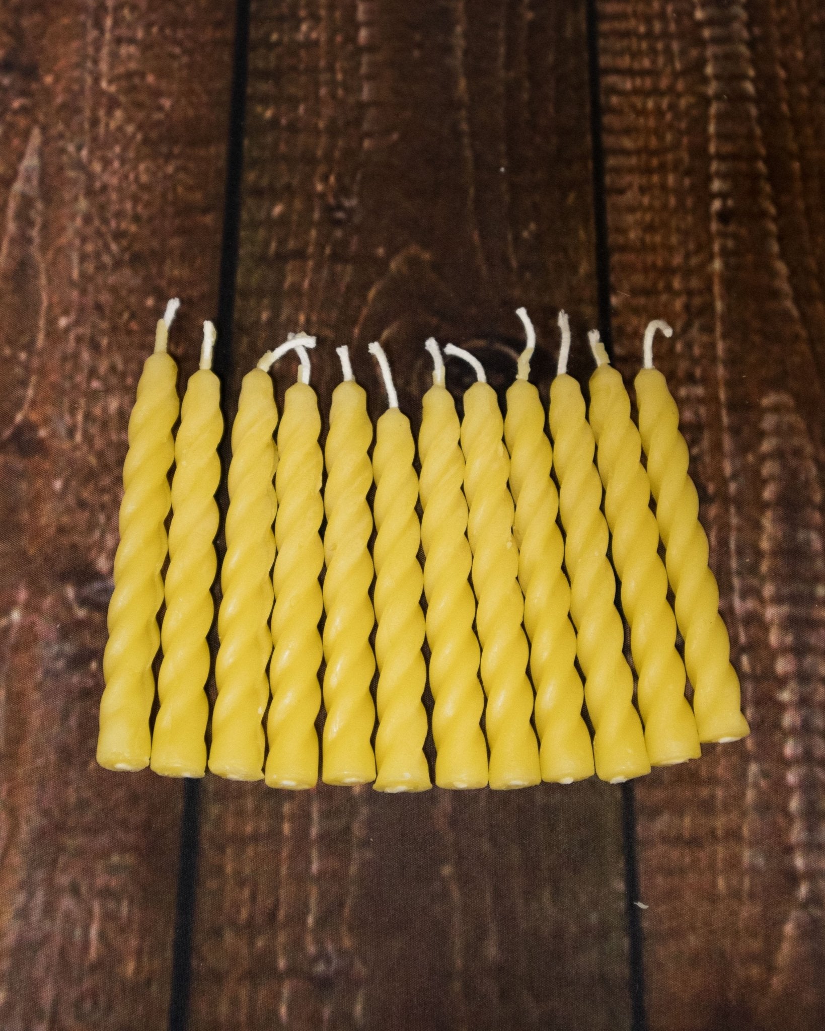 Tiny Twisted (pack of 12) Mini Beeswax Spiral Candles