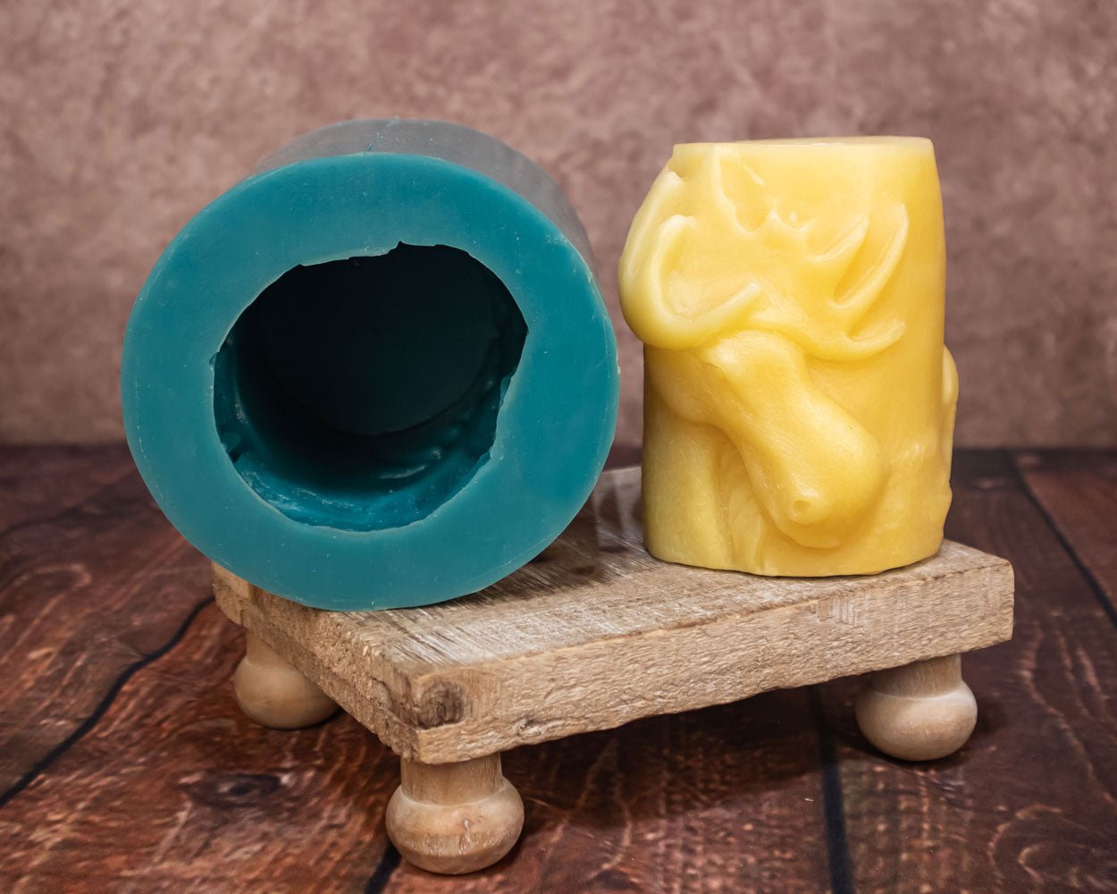 Moose Pillar Mold for Beeswax Candle Casting
